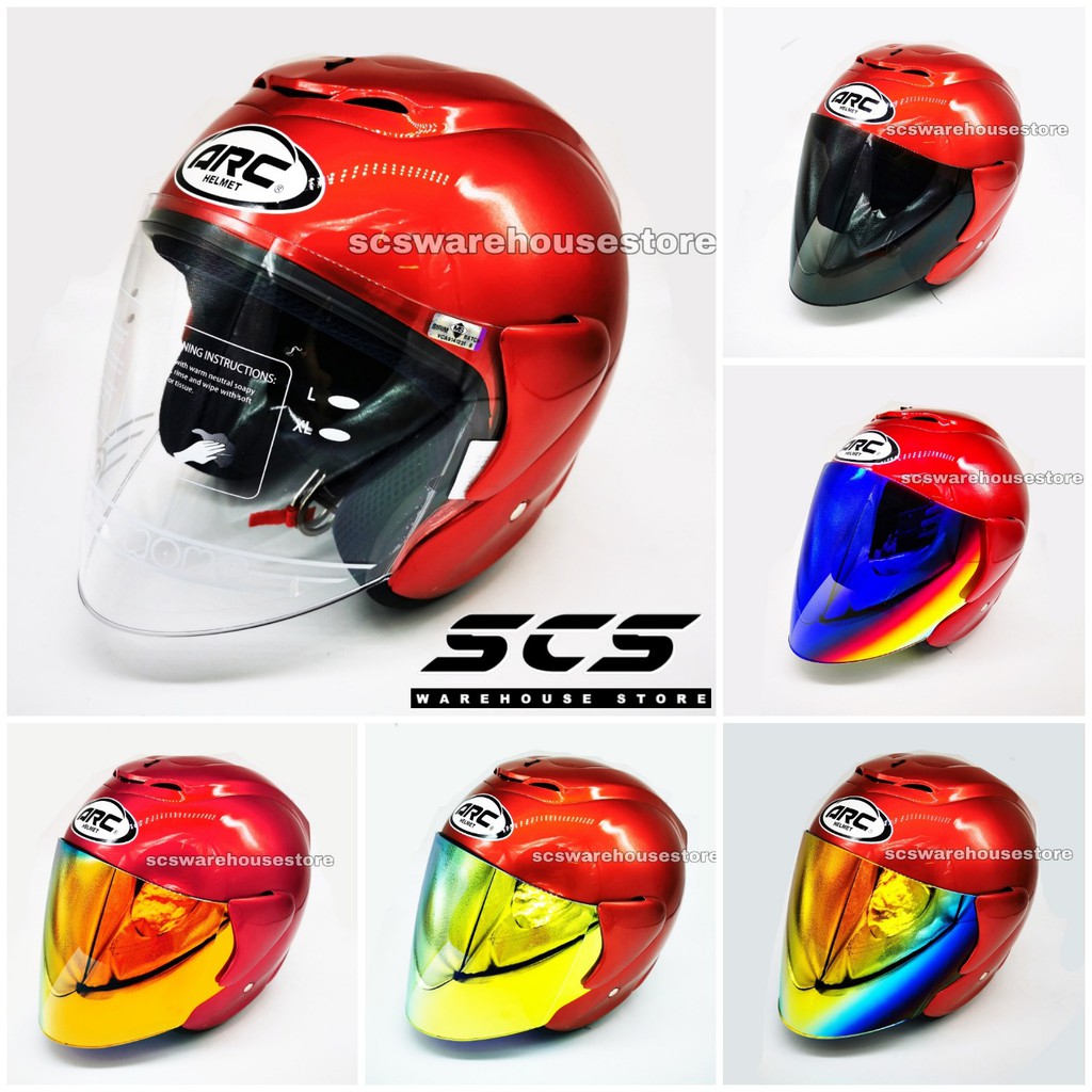 BURGUNDY RED Helmet MAROON ARC RITZ Original Size L / XXL Add On Visor ...