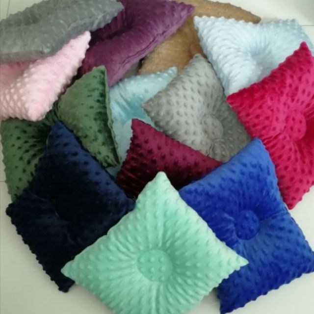 Bantal Gebu Baby (Dimple Pillow-Kain Minky Dot (ada 20 pilihan warna ...