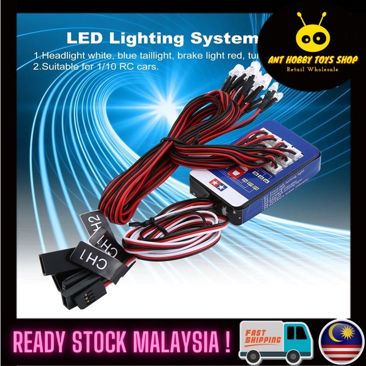RC Tamiya Lighting System 12 LED Steering Brake Smart Simulation Lights ...