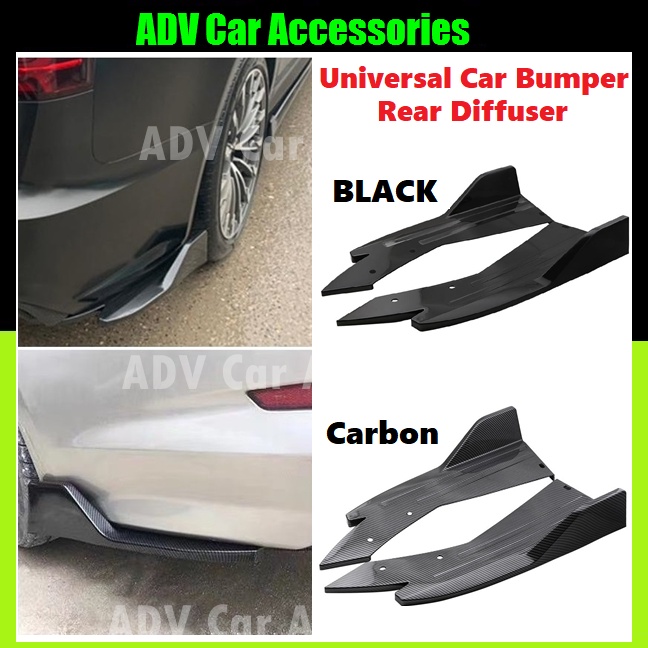 Car Universal Rear Bumper Lip Diffuser Winglet Wings Anti-crash ...