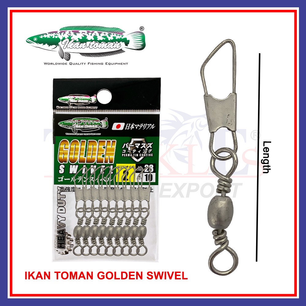 [10PCS/pkt] Ikan Toman Golden Swivel Perma Tin Coating Heavy Duty ...