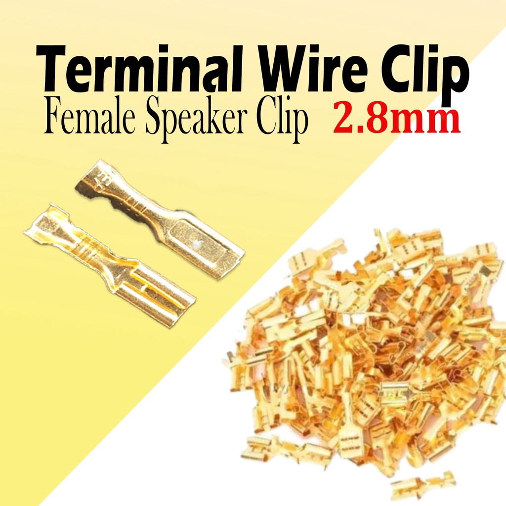 Cable Lug 2.8mm Female Gold plug Speaker Terminal Wire Clip | Shopee ...