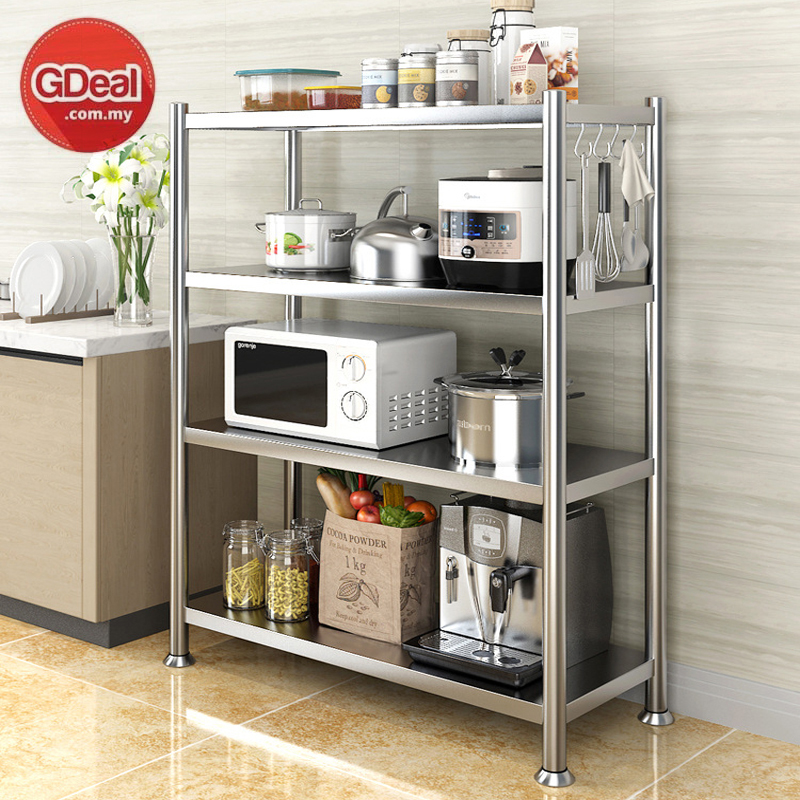 GDeal 4 Layer Modern Thick Kitchen Organizer Stainless Steel Shelf And ...