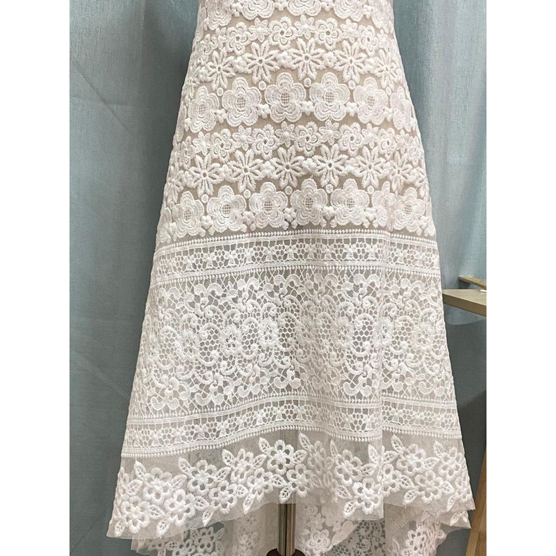 1 Meter Embroidery Lace Fabric Lace Trim Sew Collar Patch Wedding Gown ...