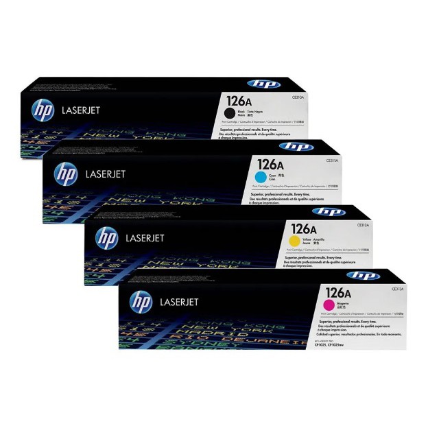 ORIGINAL HP 126A FULL SET CE310A CE311A CE312A CE313A TONER CARTRIDGE ...