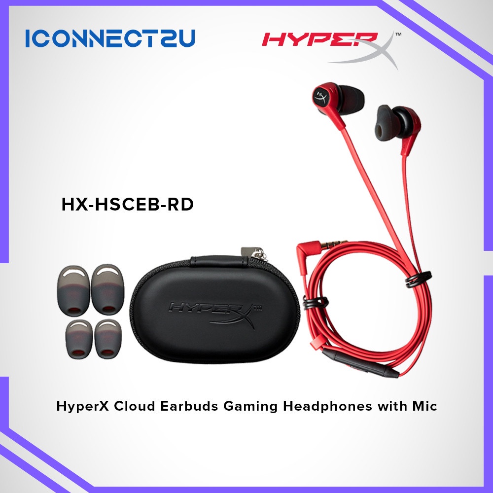 HyperX Cloud Earbuds with Mic Gaming Headphones (HX-HSCEB-RD) | Shopee Malaysia