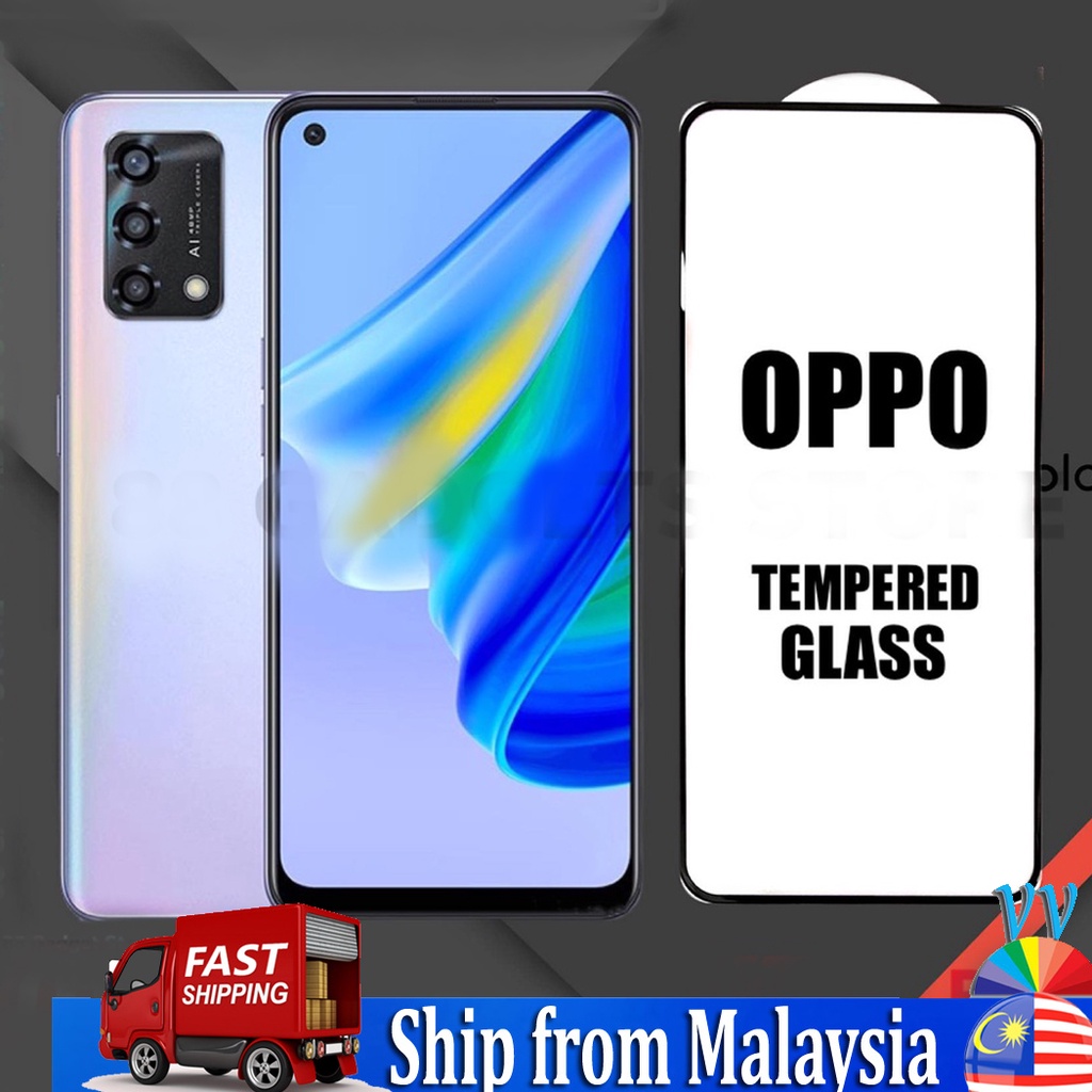 OPPO A95 4G / A74 4G Full Glue Clear Tempered Glass Screen Protector ...