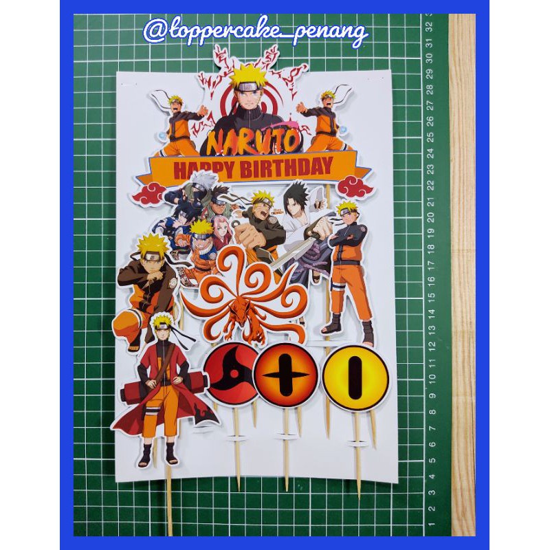 Naruto Shippuden Happy Birthday Decoration Set Cake Topper for Birthday ...