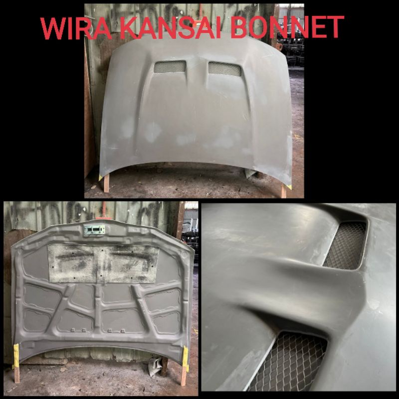 Wira / Satria Kansai Bonnet FBN97 Fiberglass Without Paint | Shopee ...