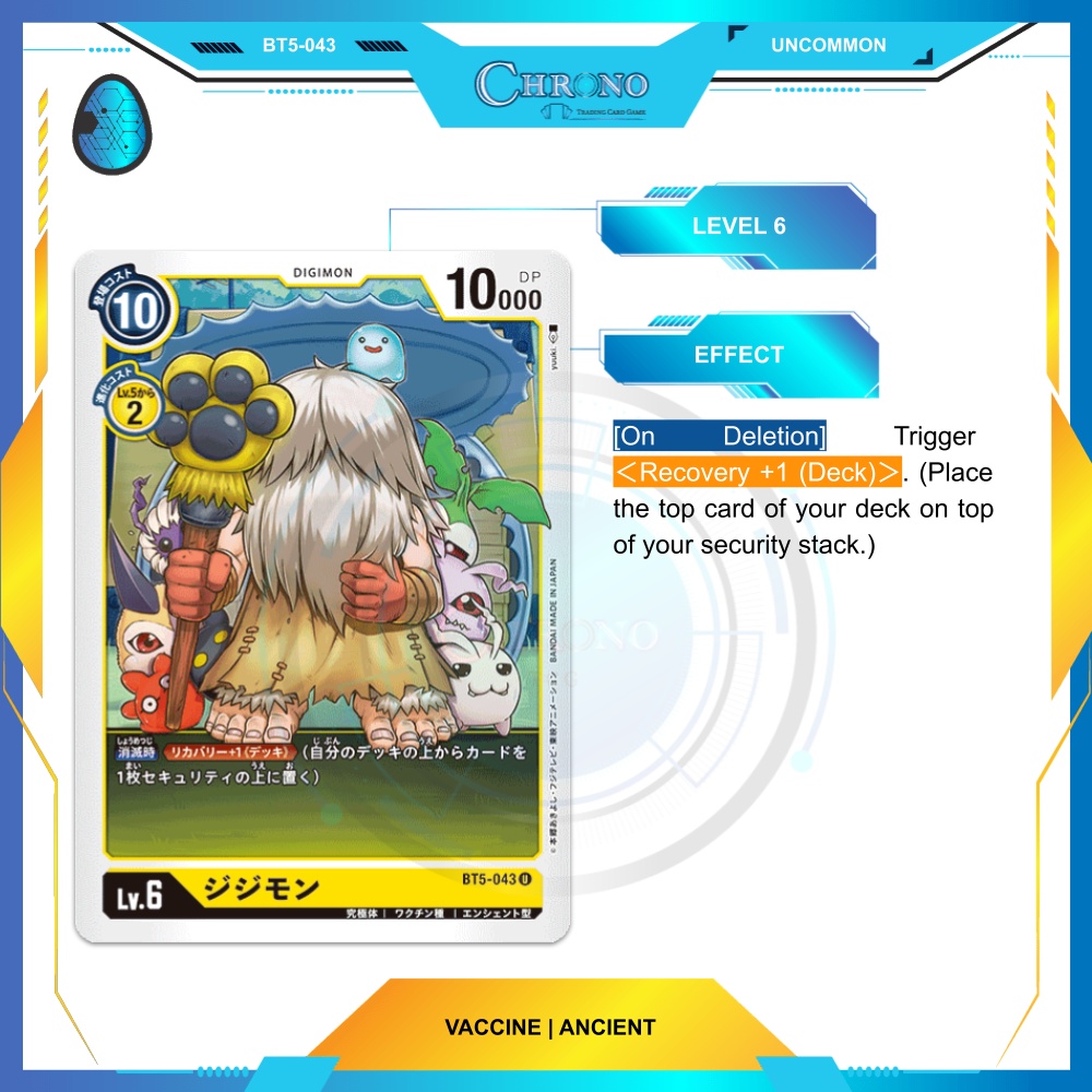 BT5-043 | Jijimon | Uncommon | Digimon Card Single | Chrono TCG | Battle of Omega | BT5 Yellow ...