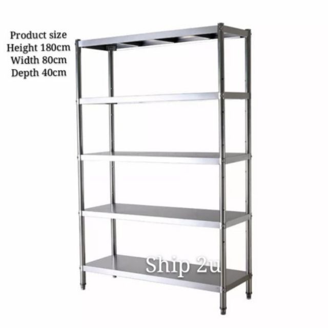 5 tiers stainless steel rack/ rak stainless steel 5 tingkat/ storage ...