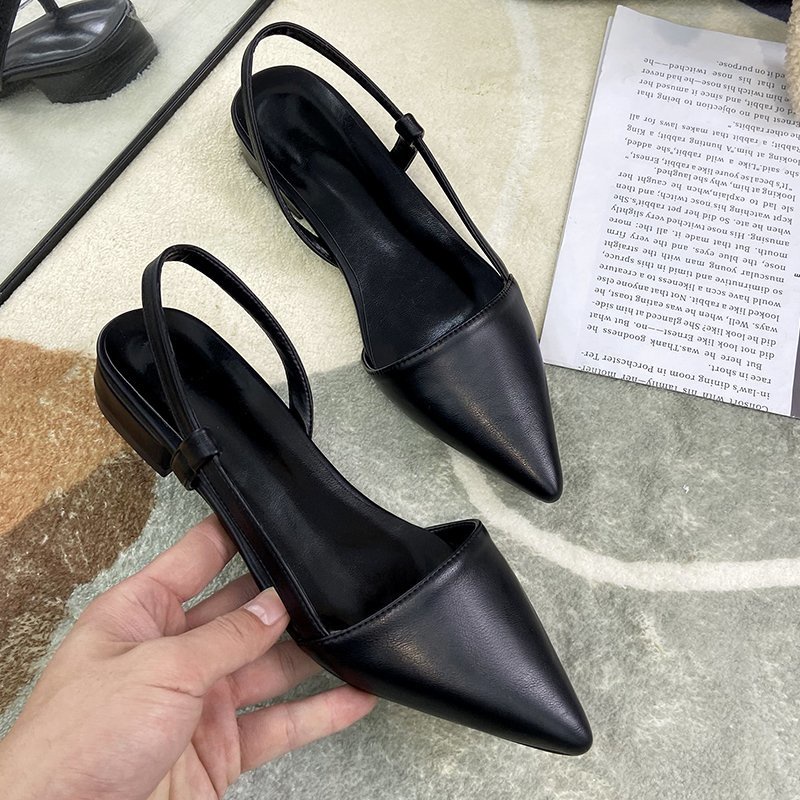 Lovely black and brown 3-inch square heel women's pointy toe high heels ...