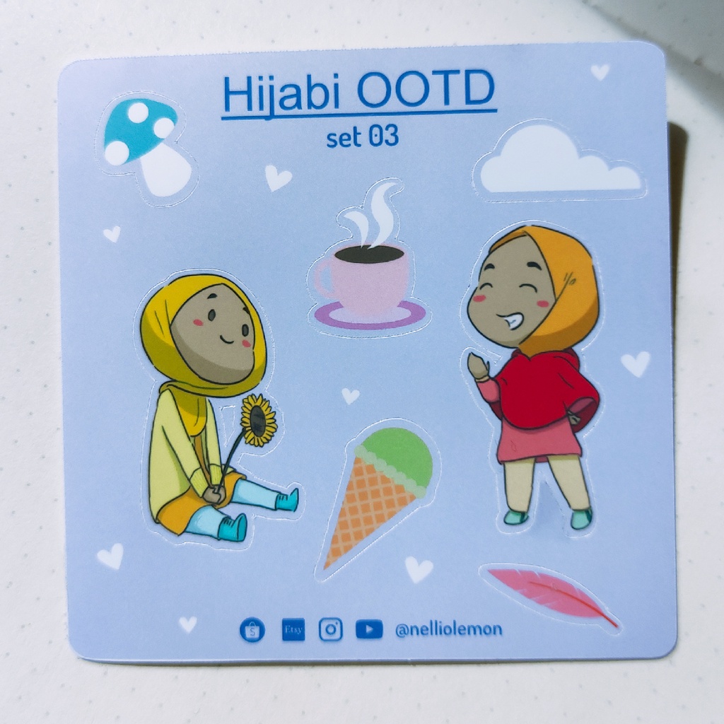 OOTD Set 03 Sticker Sheet | Waterproof Glitter Laminated Pearl Glossy ...