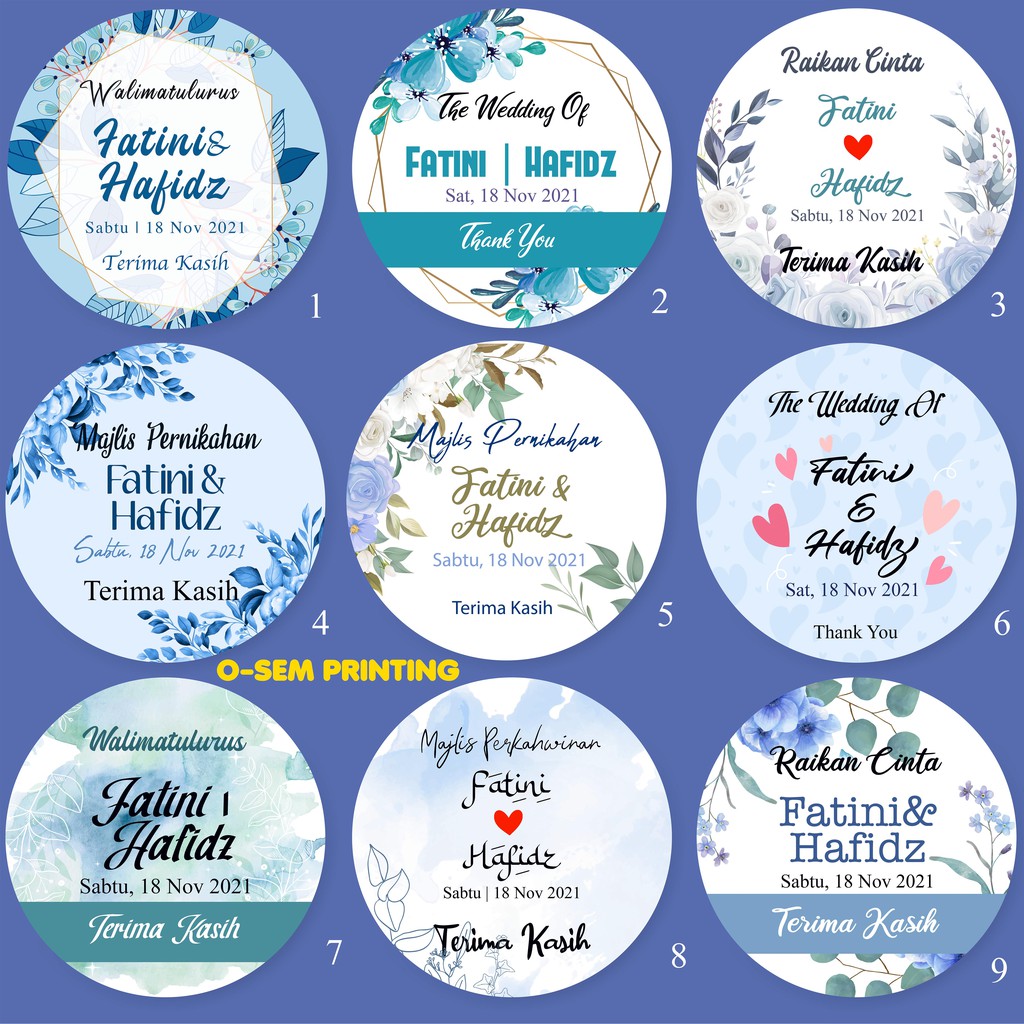 [MIN 50PCS] sticker kahwin/doorgift/nikah | Shopee Malaysia