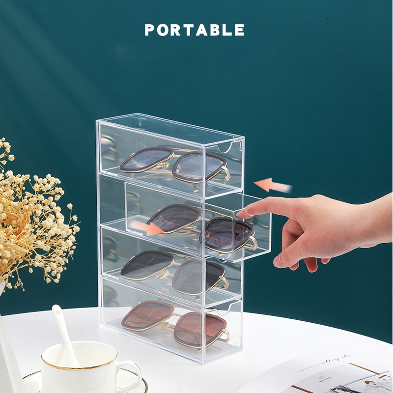 Acrylic Clear 4 Layers Organizer Multifunctional Storage Box ...