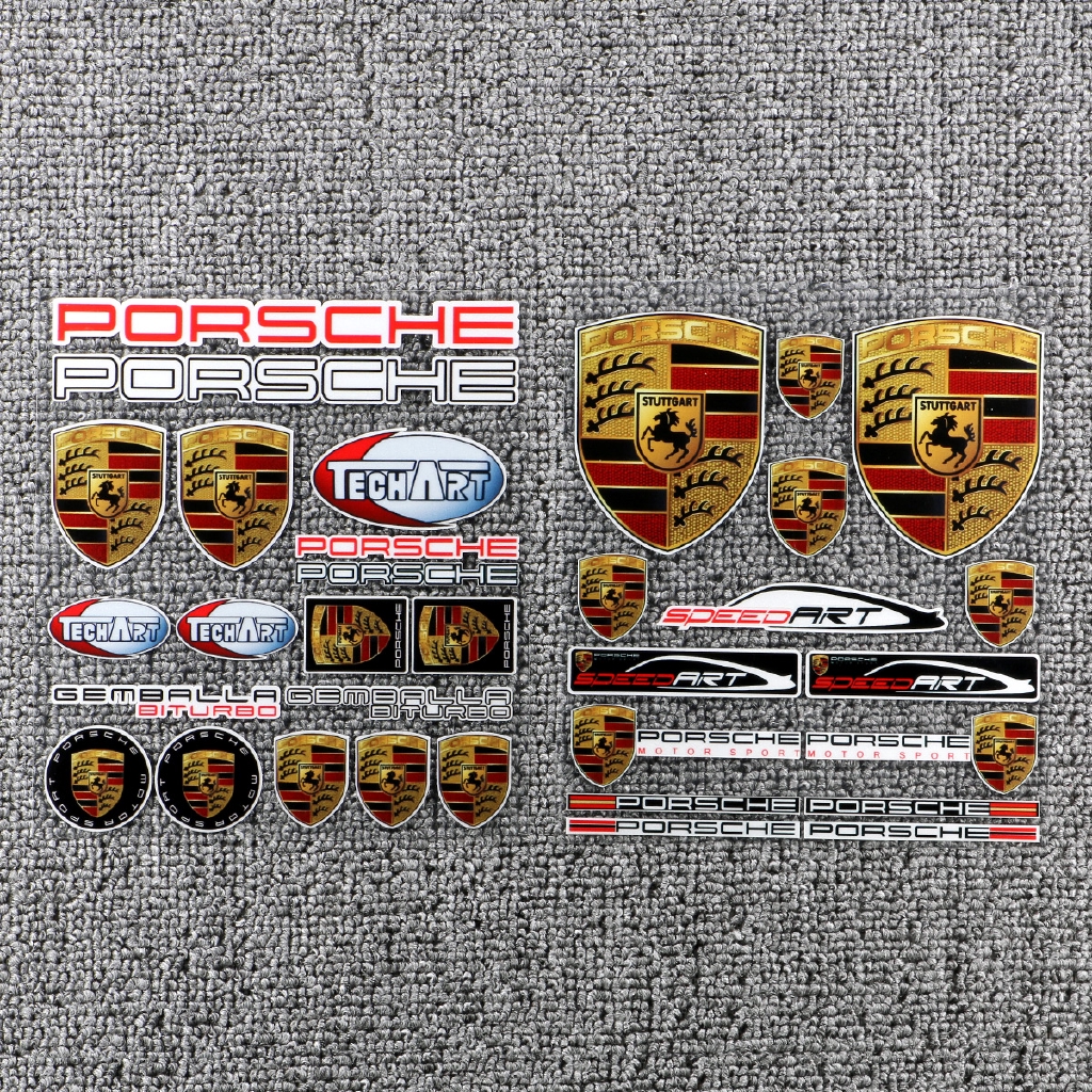 Porsche Badge Reflective Bike Helmet Sticker Car Styling Vinyl high ...
