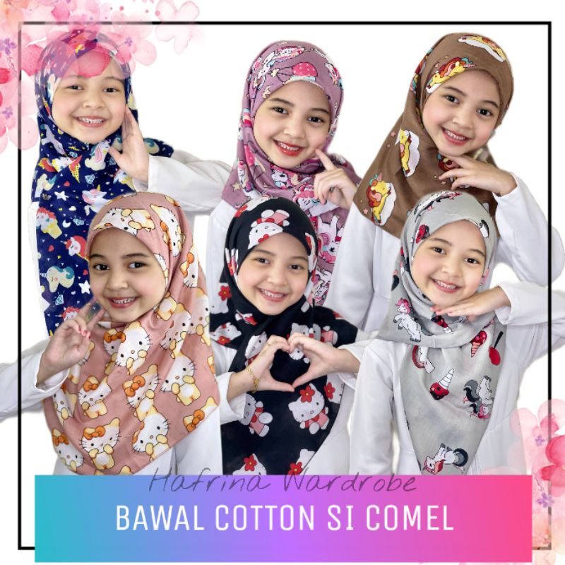 TUDUNG BAWAL CORAK PRINTED ADA CORAK SI COMEL KIDS BUDAK KANAK-KANAK ...