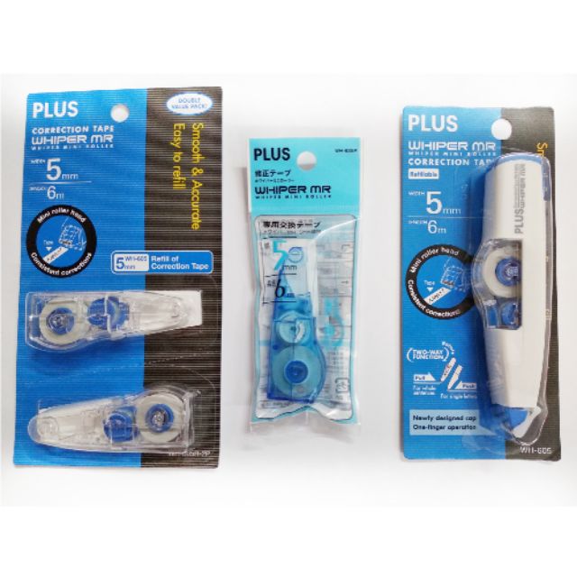 Plus Correction Tape Refillable & Refill 5mm x 6 meter WH605 | Shopee ...