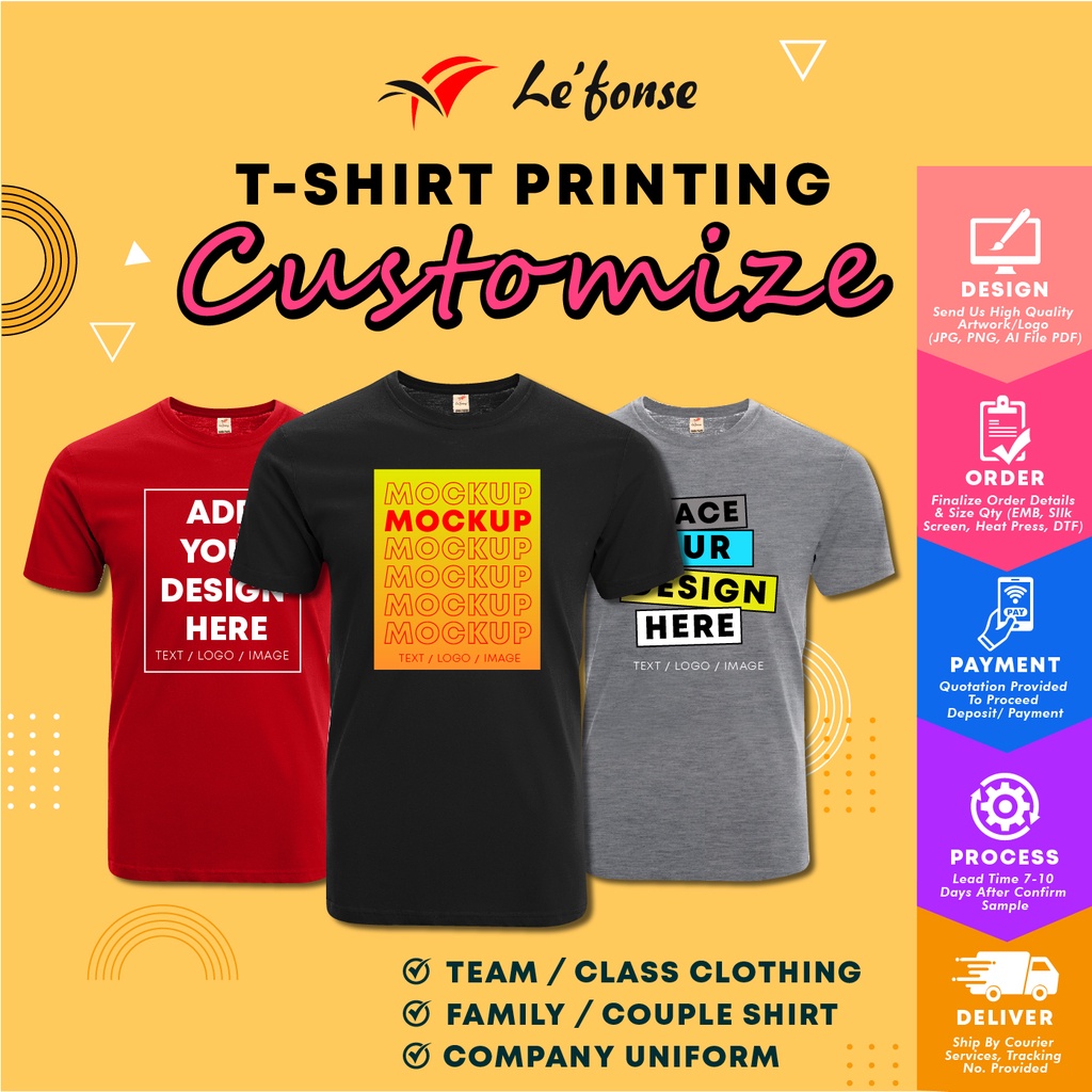 [No MOQ] Cetak Baju Custom Tshirt Printing | Baju Family Day T shirt ...