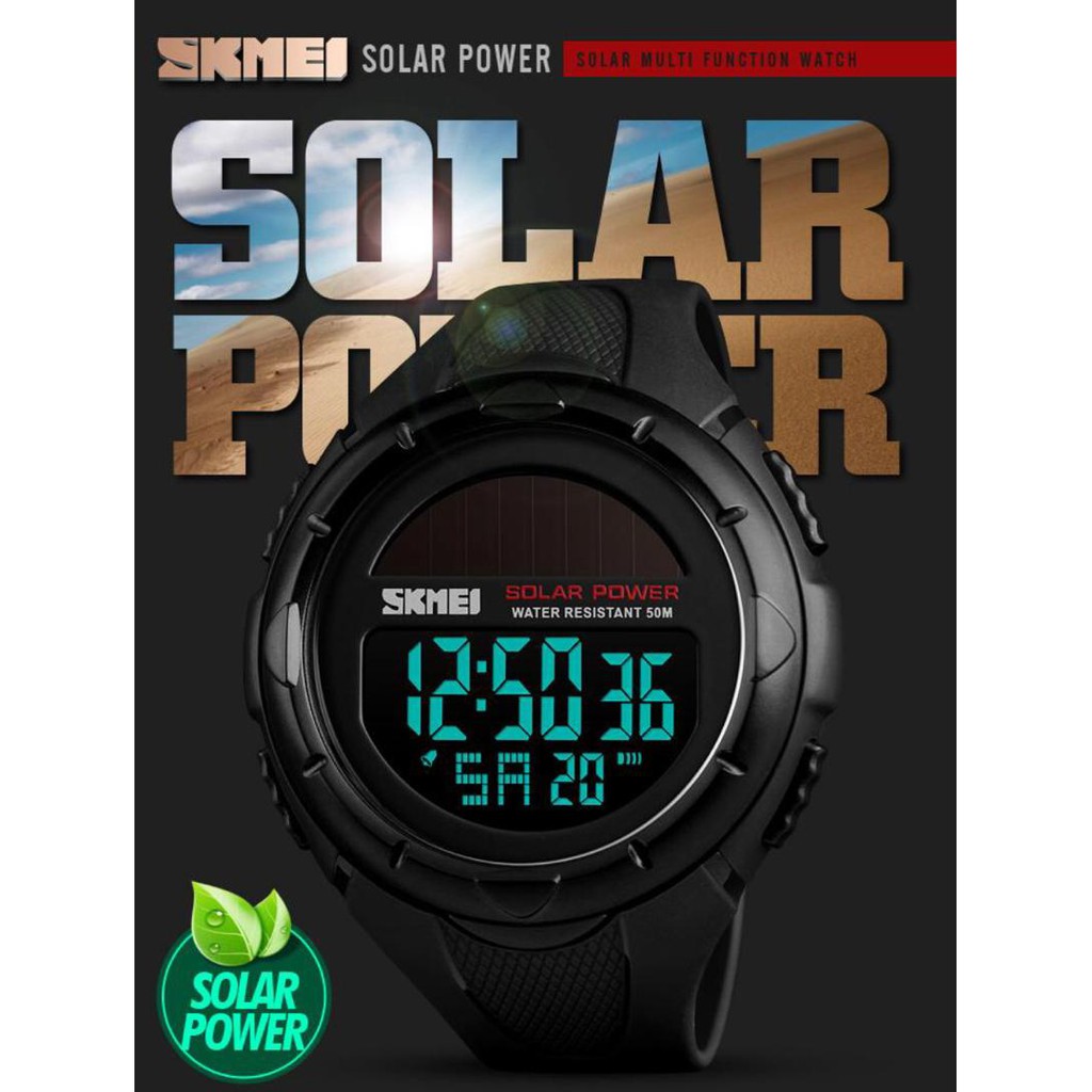 SKMEI 1405 Men's Solar Waterproof Sport Watch (51mm) | Shopee Malaysia