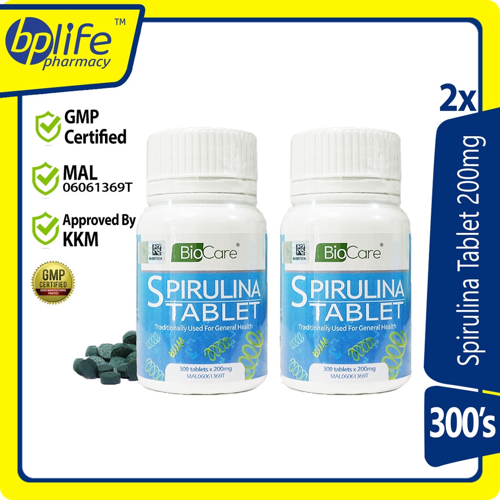 2x Biocare Spirulina Tablet 300's x 200mg | Shopee Malaysia