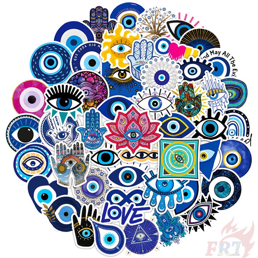 50Pcs/Set Evil Eyes Series 03 Turkey Lucky Blue Eye Stickers DIY ...