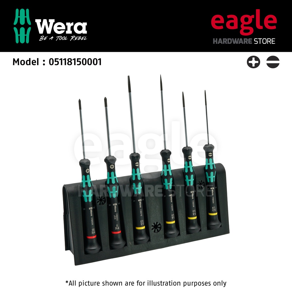 Wera 05118150001 2035/6 A Screwdriver Set And Rack For Electronic ...