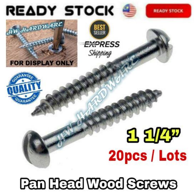 (20pcs / Lots) Mild Steel Pan Head Wood Screws / Self Tapping Screw ...