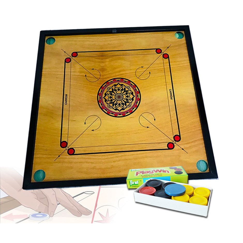 Carrom Board Set With Carrom Men & Striker - Large Size [82cm x 82cm ...