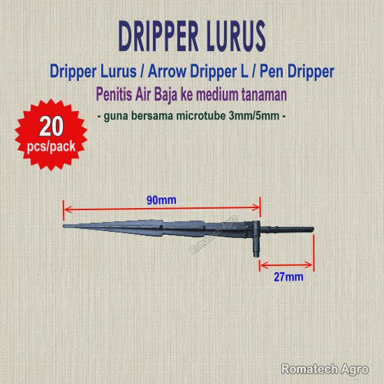 Dripper Lurus 3.2mm Arrow Dripper Pen Dripper Penitis Sistem Siraman ...