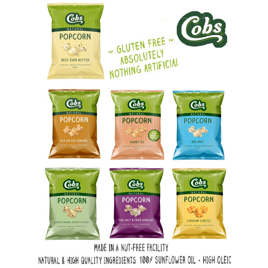 Cobs Natural Popcorn Assorted Flavor (100g) | Shopee Malaysia