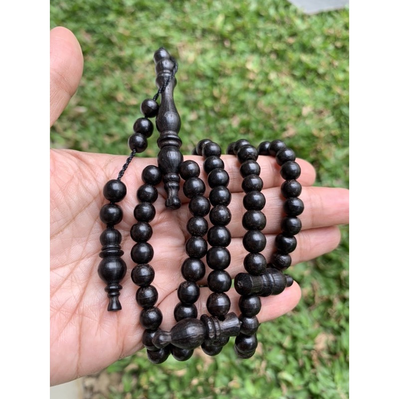 KAYU HITAM Wooden TASBIH LUCKY GALIH KELOR IRON FIBER 6 MM. Muslim 99 ...