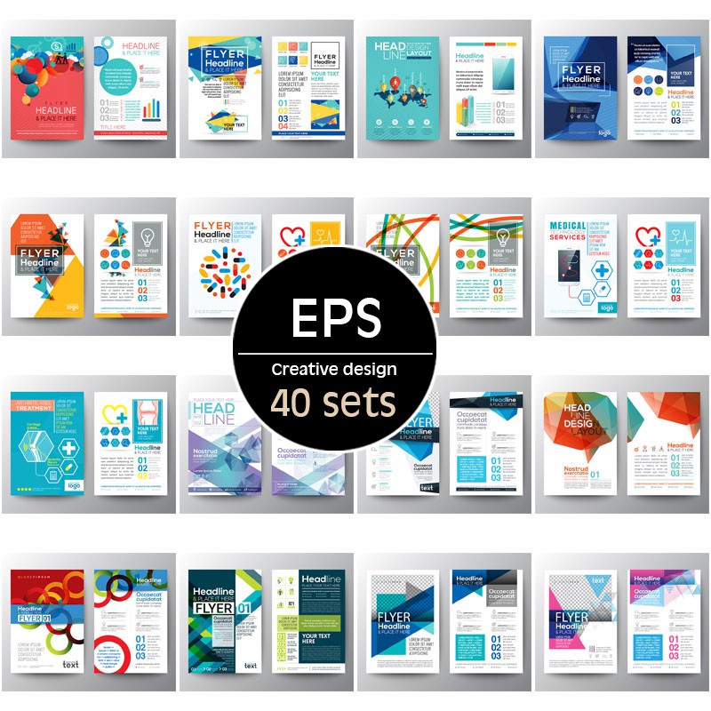 Graphic Design Template Bundle Pack / Corporate Design / Booklet Cover ...