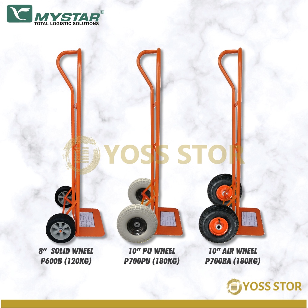 YOSS Mystar P Shape Hand Truck 2 Wheel Trolley P700PU With 10" PU Wheel ...
