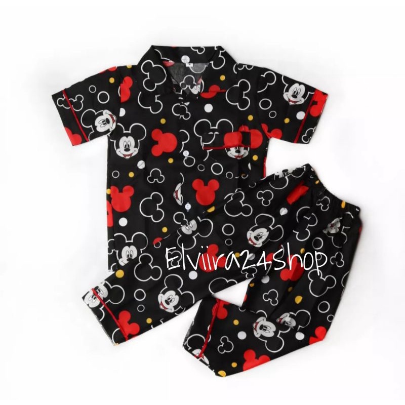 BLACK MiCKEY MOUSE MOTIF CHILDREN'S PAJAMAS / CHILDREN'S PAJAMAS ...