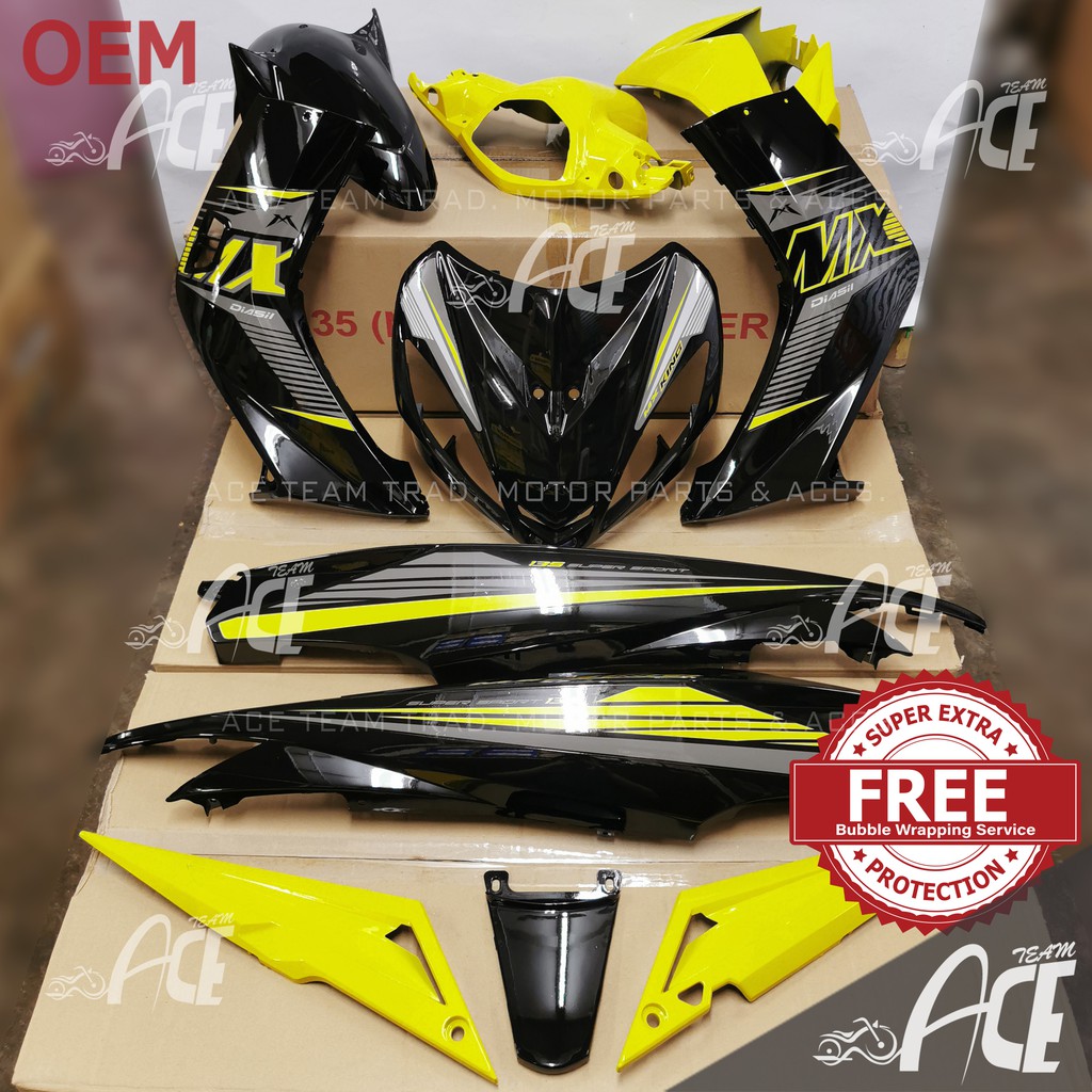 Coverset LC135 V1 MX King Yellow 2021 Yamaha LCV1 MX King Black Neon ...