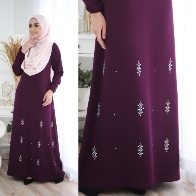 JUBAH HANIM TABUR MANIK abaya dress women baju jubah muslimah j ...