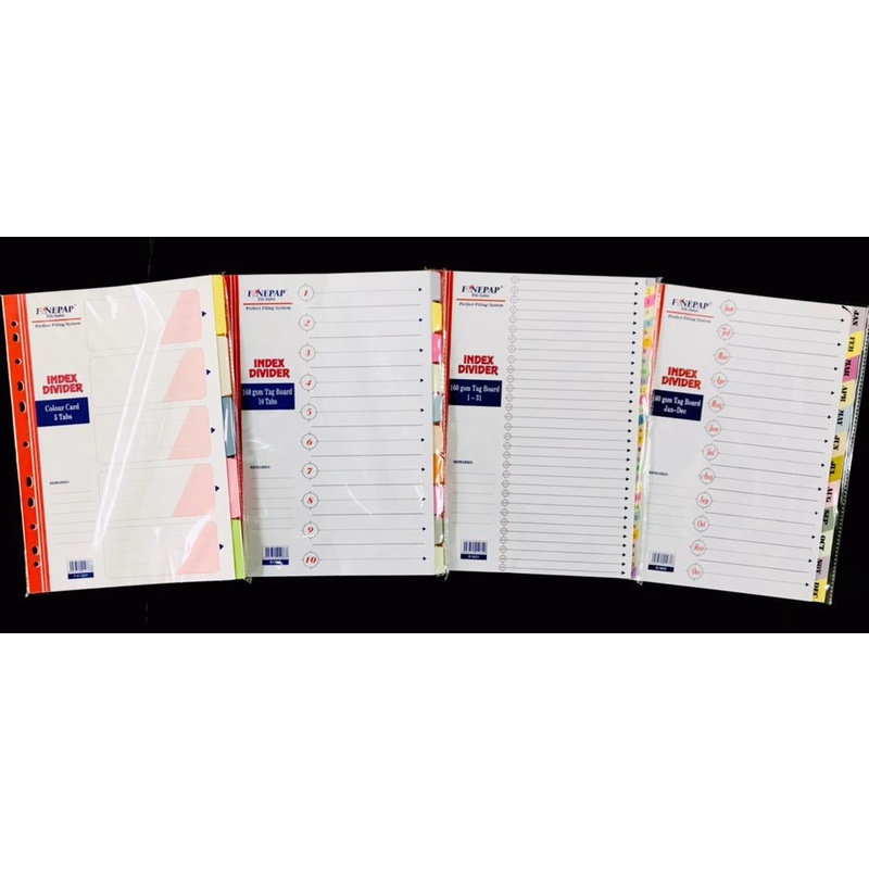 COLOURFUL INDEX DIVIDER FINEPAP | Shopee Malaysia
