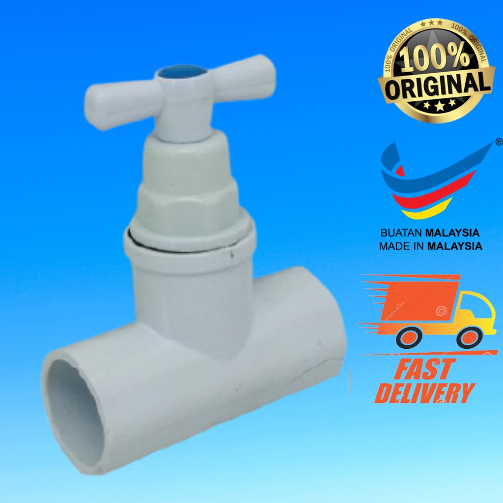 PVC Stopcock Stop Valve 15mm 1/2" 100% Buatan Malaysia | Shopee Malaysia