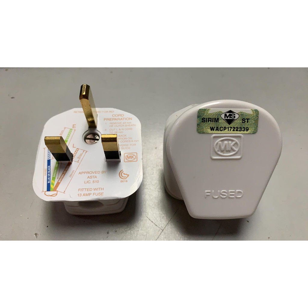 MK 646 WHI 13A Heavy Duty 3 PIN PLUG TOP | Shopee Malaysia