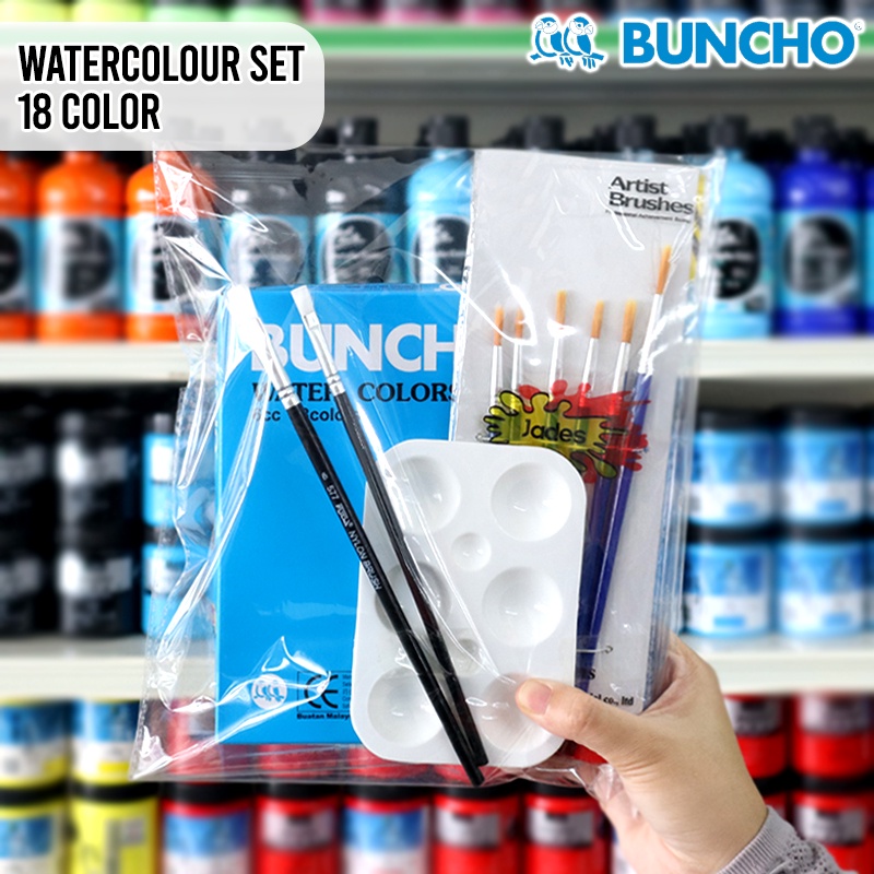 Buncho Economy Student Painting Set Poster / Water Color 12 & 18 Colors ...