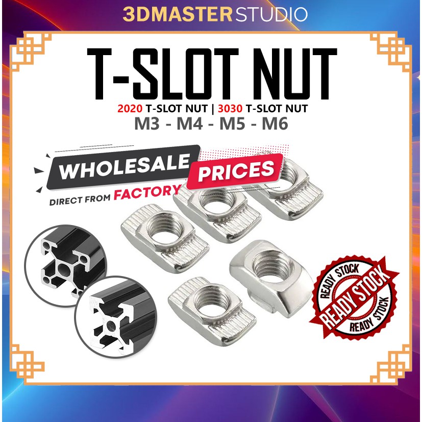 T-Nuts T Slot Nuts Hammer Head / Rhombus Nut For ( Aluminum Profile 20 ...