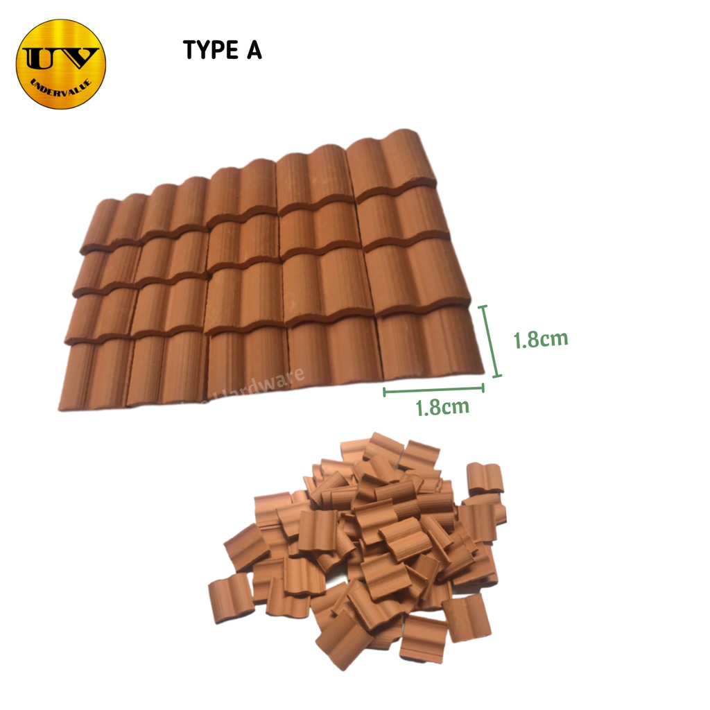 Mini Roof tile Mini Brick Red Grey Miniature construction DIY batu bata ...