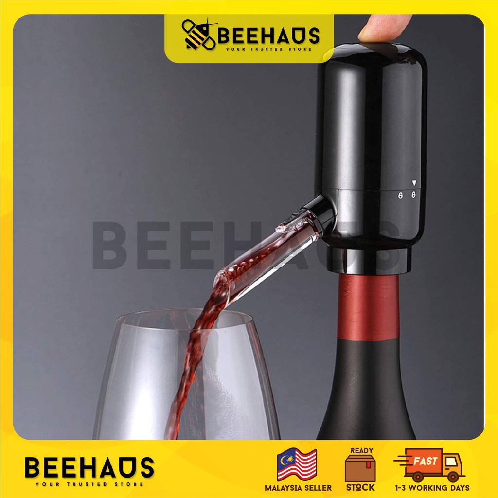 BEEHAUS Electric Wine Aerator & Dispenser | Rechargeable Wine Pourer ...