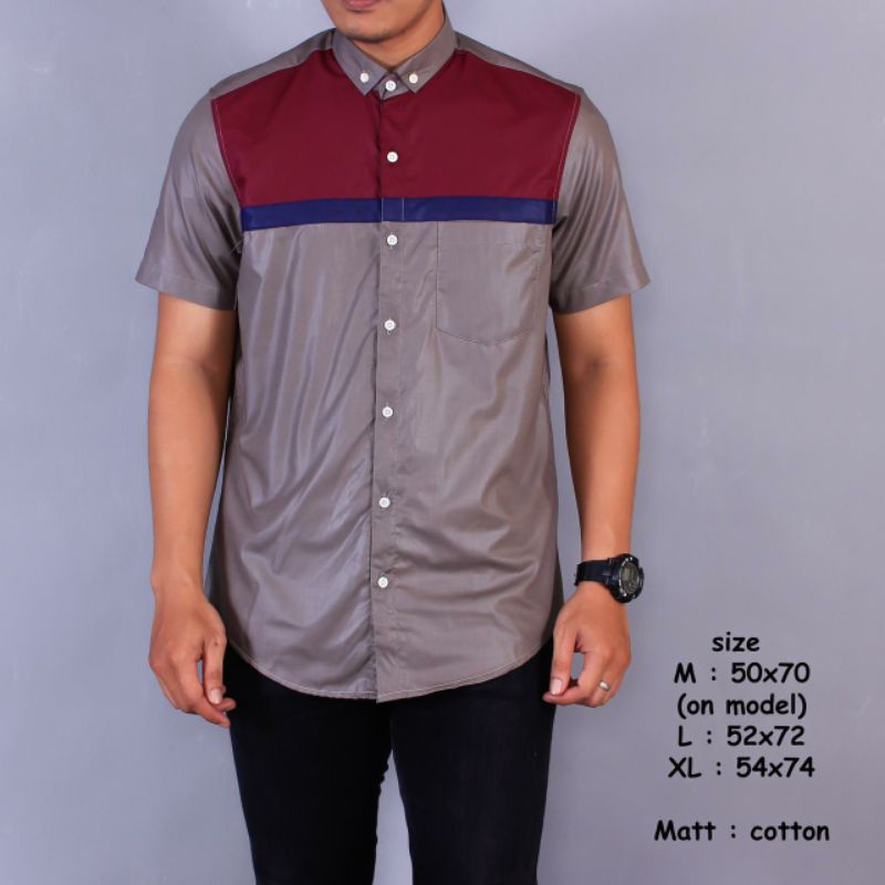 Men'S Plain Short Sleeve Shirt Combination | Shopee Malaysia
