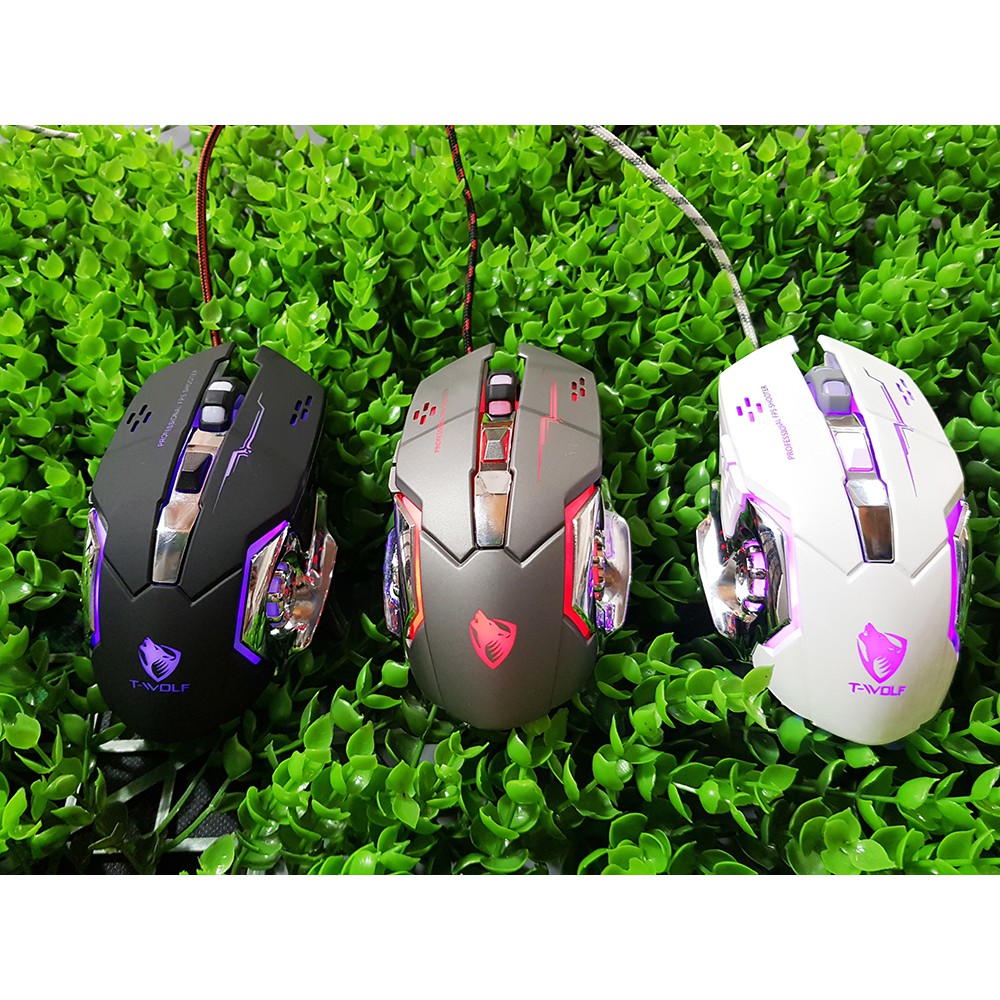 Mouse T-WOLF V6 LED GAME gaming MOUSE WITH WIRES - VN-0000SX14 | Shopee ...