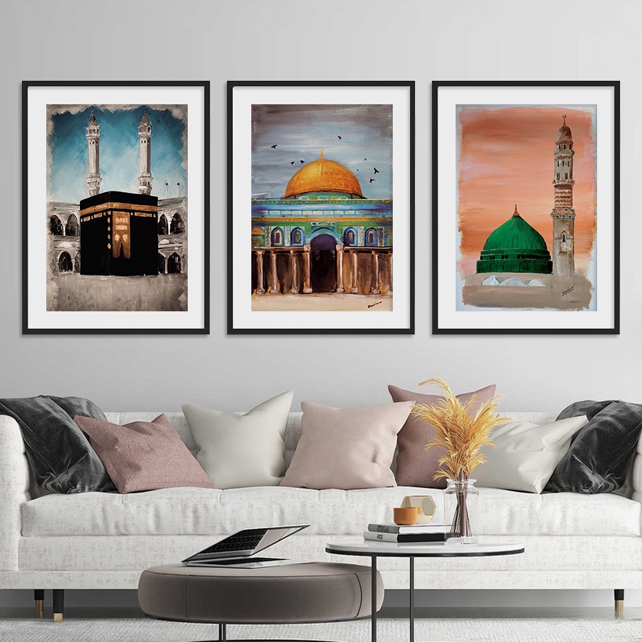 Islamic Canvas Al Aqsa Mosque Muslim Posters Canvas Painting Wall Art ...