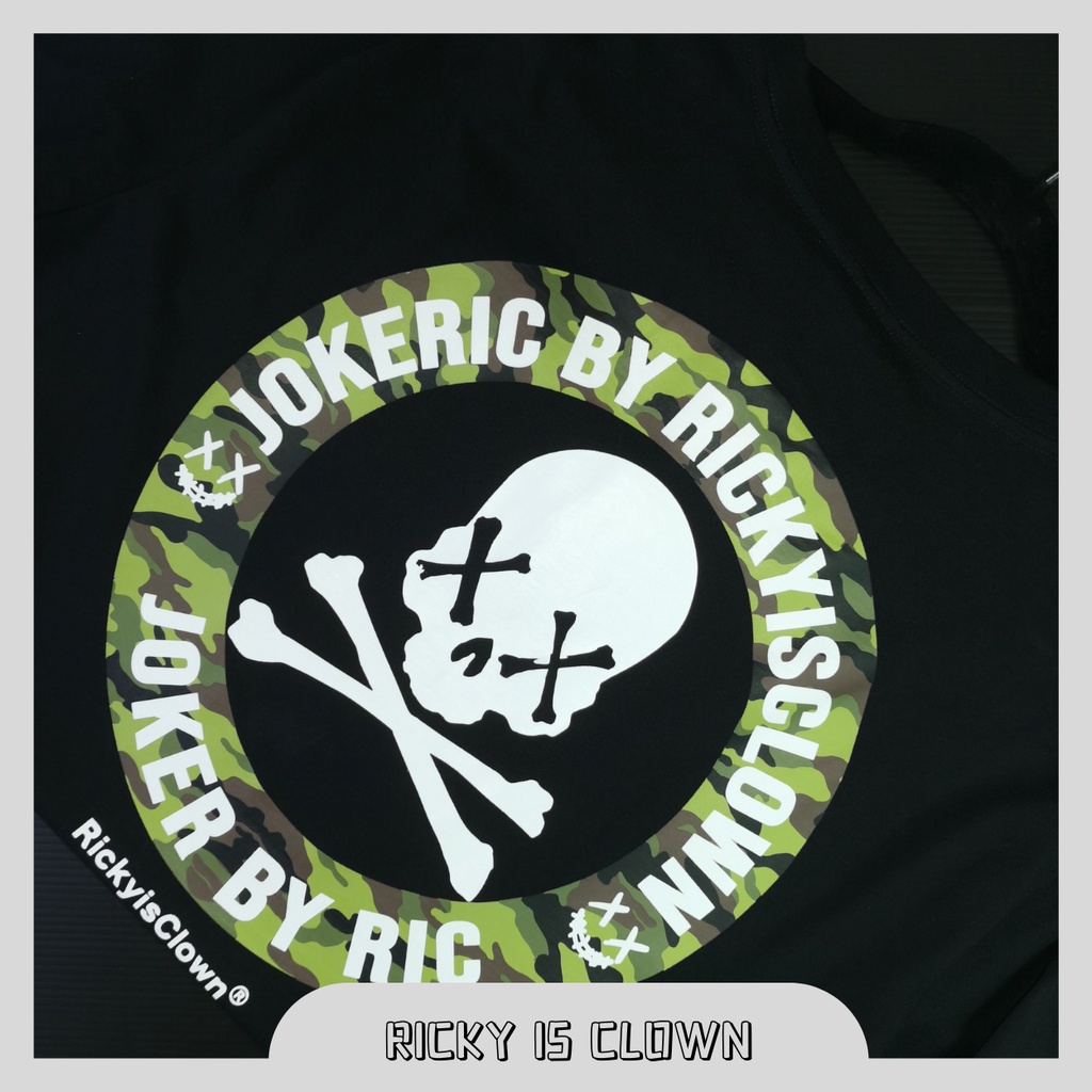 [READY STOCKS] 国潮 RICKY IS CLOWN 小丑迷彩骷髅短袖（男女同款）/ RICKY IS CLOWN ...