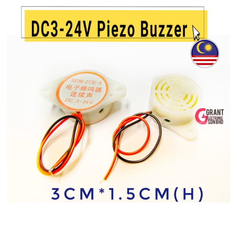Active Buzzer DC3-24V Piezo Buzzer Piezoelectric for Arduino Long ...
