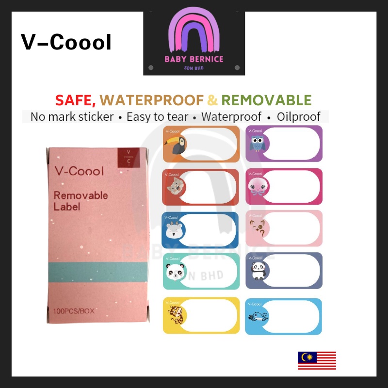 V-COOOL *STICKER* Removable Breast Milk Bottle Sticker Waterproof ...